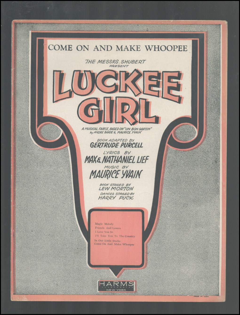 LUCKEE GIRL 1928 Come On And Make Whoopee IRENE DUNNE Vintage Sheet ...