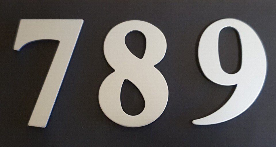 Silver Anodised 3 Inch Self Adhesive Large Door Numbers Adhesive House ...