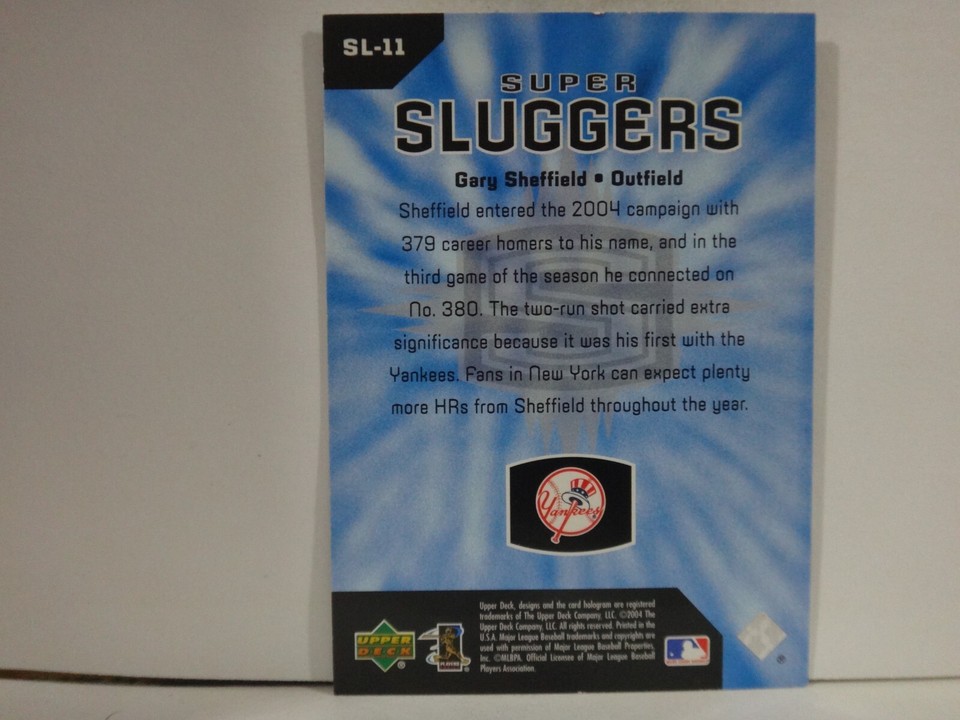 2004 (YANKEES) Upper Deck Super Sluggers #11 Gary Sheffield | eBay