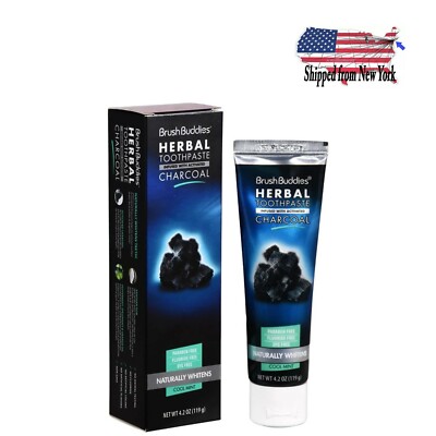 Brush Buddies Herbal Toothpaste with Activated Charcoal Naturally ...