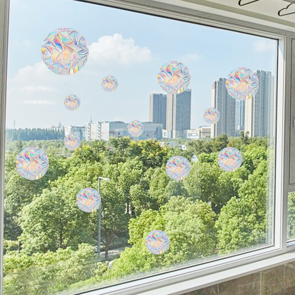 13pcs/sheet Suncatcher Sticker Durable Anti Collision For Window ...