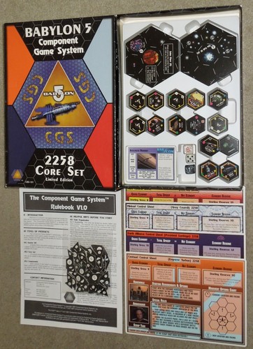 1997 CGS Babylon 5 Sci-Fi Component Game System, 2258 4-Player Core Set ...