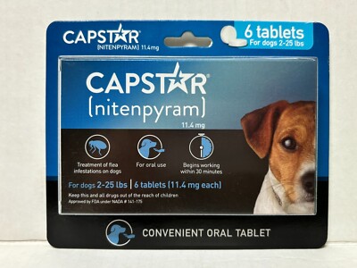 CAPSTAR Oral Treatment for Small Dogs (2-25 lbs) 6 Doses Exp Date 04/ ...
