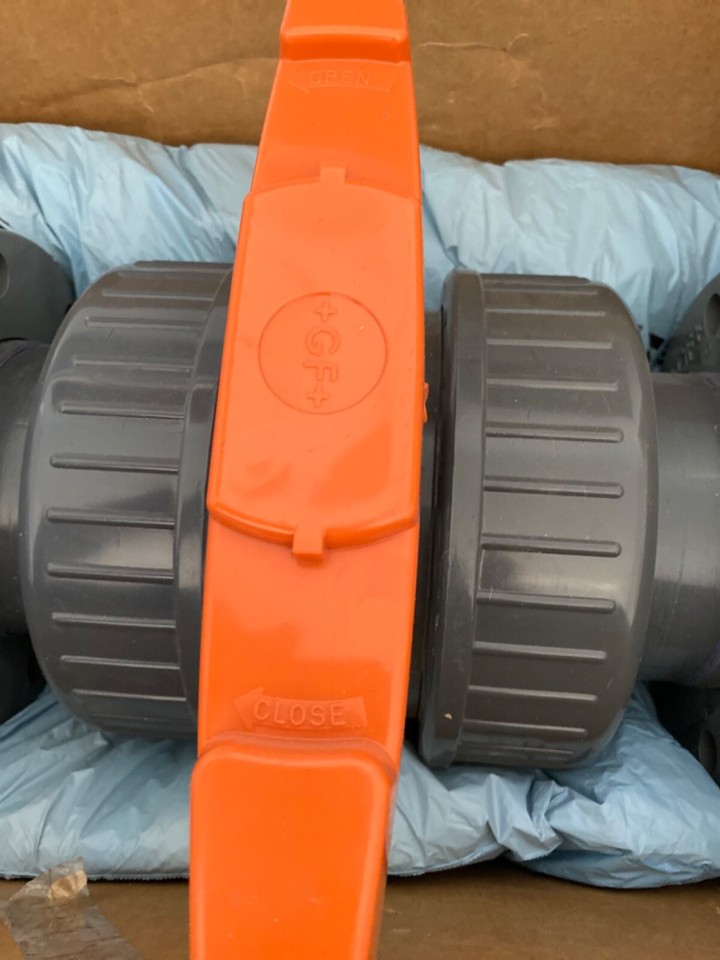 GF Georg Fischer 4” PVC-U double union Van Stone flange ball valve type ...