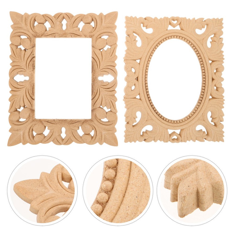 2 Pcs Retro Rough Photo Frame Picture Frames European Style Desk | eBay ...