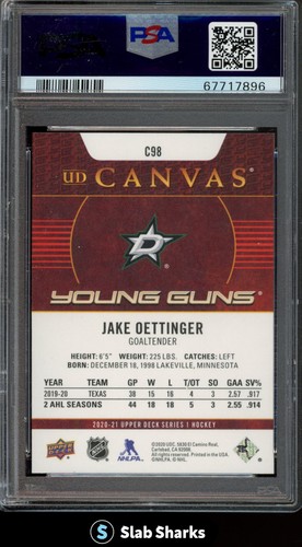 2020 UPPER DECK SERIES 1 #C98 JAKE OETTINGER YOUNG GUNS CANVAS RC PSA 9 ...