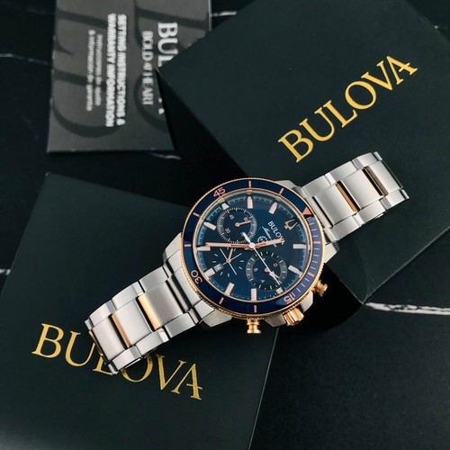 Bulova Marine Star Series C 98B301 Chronograph Blue Dial Quartz Men's ...