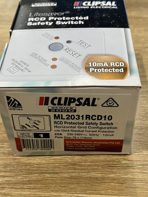 Clipsal ML2031RCD10-WE 20A 250V Residual Current Circuit Breaker ...