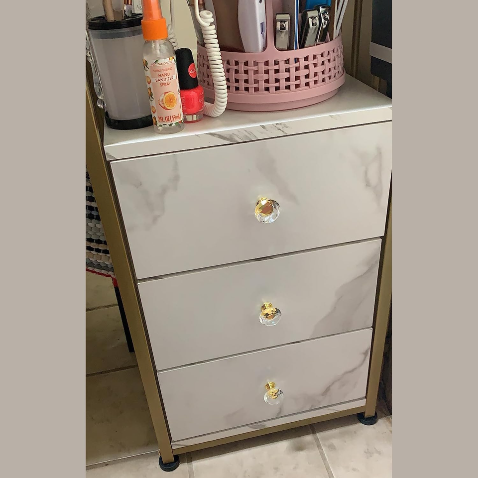 5 Pack Crystal Glass Cabinet Knobs - 30Mm Clear Diamond Shape ...