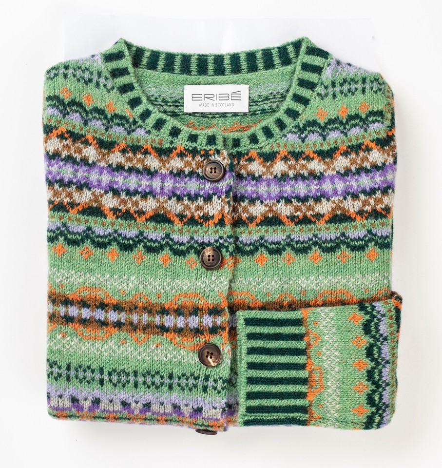 BNWT ERIBE Westray Cardigan Fairisle Meadow 100% Wool L RRP £234 ...