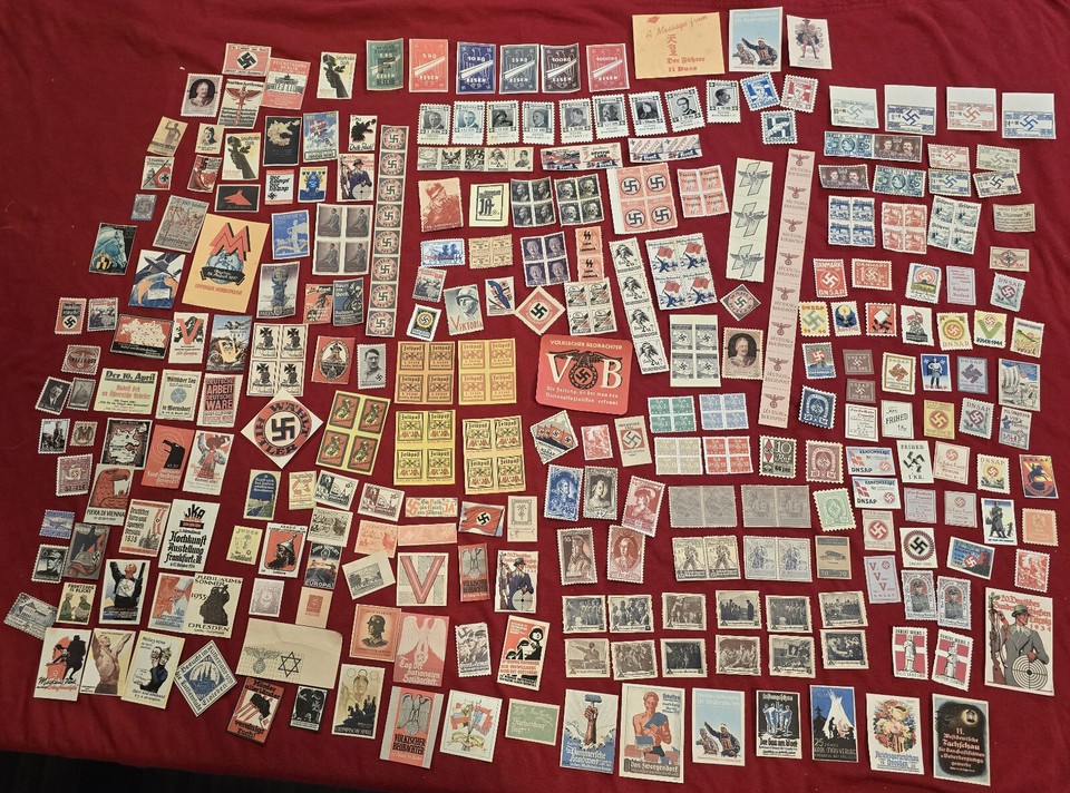 WOW! Nazi German Third Reich 347 pcs Propaganda Labels stamps vignettes ...