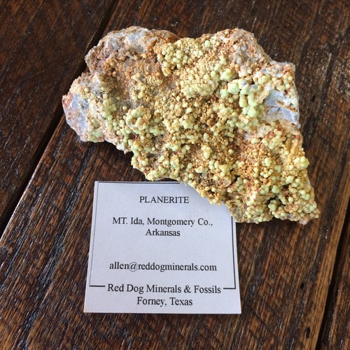 Planerite Specimen Green Crystals Orange Arkansas 152 Grams 4.25" FREE ...
