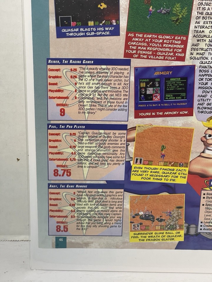 Captain Quazar Video Game Review Magazine Article Print Ad Wall Art ...