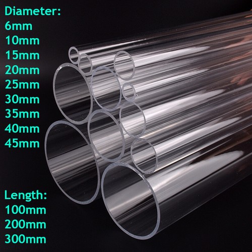 Acrylic Clear Plastic Tube Tubing Round Pipe 6mm-45mm OD 100/200/300mm Length | eBay UK