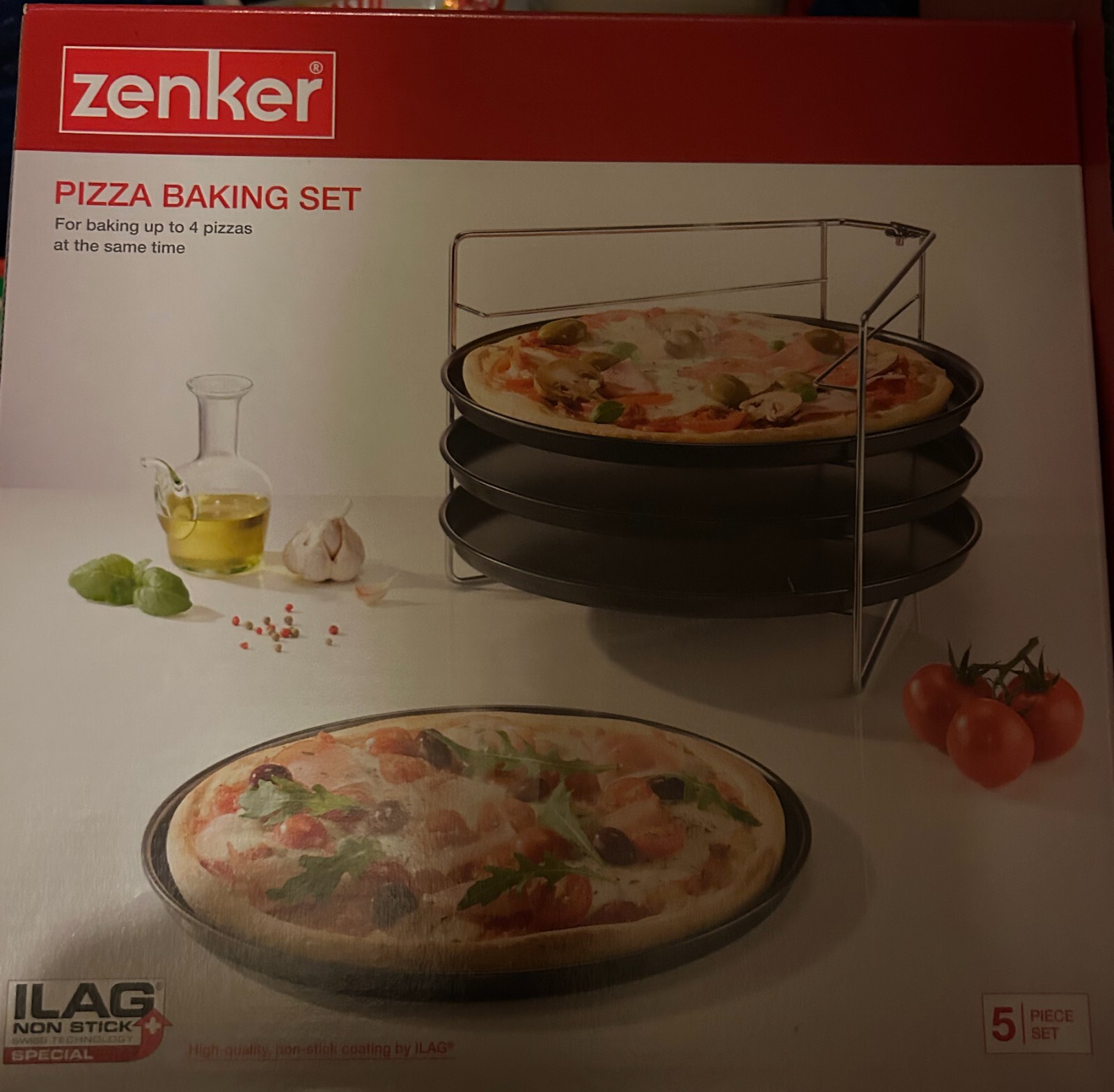 Zenker+Pizza+Baking+Set+-+4+Easy-Clean+Baking+Trays+With+Foldable ...