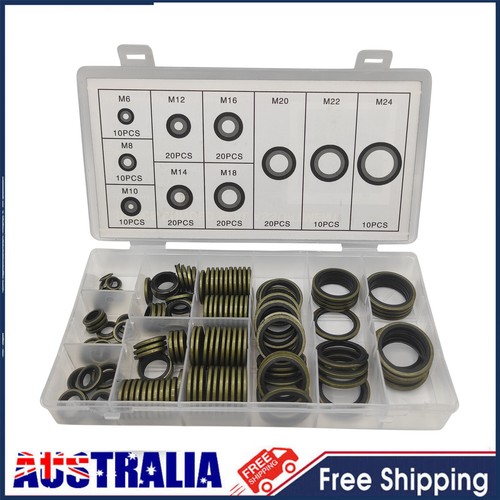 150Pcs Automotive Dowty Bonded Seal Washer Assortment O-ring Kit with ...