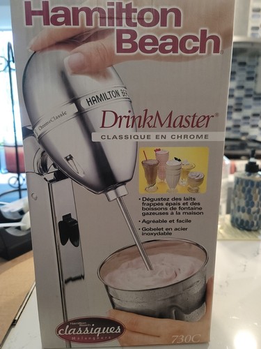 Milk Shake Maker Mixer Hamilton Beach Drink Master Chrome Model 730C 2 ...