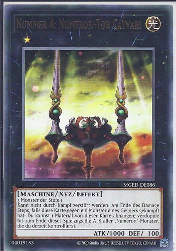 Yu-Gi-Oh! MGED-DE086 Nummer 4: Numeron-Tor Catvari Unlimitiert Gold ...