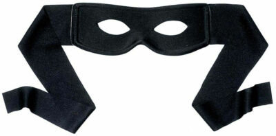 Eye Mask Costume Highwayman Robber Fancy Dress Black Zorro Bandit Thief ...
