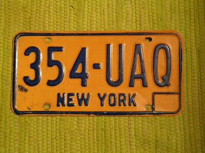 1973 - 1986 New York License Plate NY Tag 354-UAQ | eBay