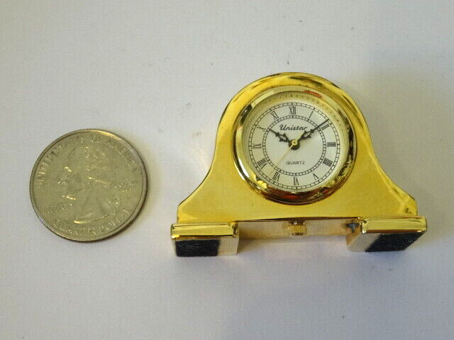 Vintage UNISTAR Mantel Collectible Mini Miniature Quartz Desk Clock ...