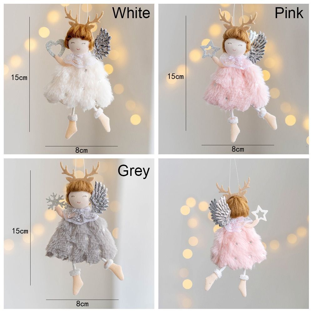Plush Doll Christmas Hanging Pendants Antler Angel Girl Drop Ornaments ...