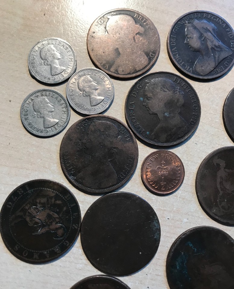 24x Engraved Counter Stamped Coins Also Error Sixpences Very ...