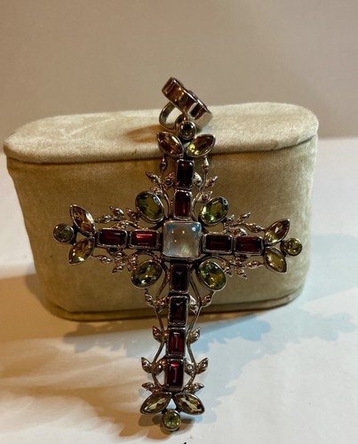Nicky Butler Sterling Silver Multi Stone Cross Pendant | eBay