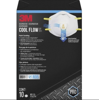 Cool Flow Respirator Sanding Masks - 10pk | eBay