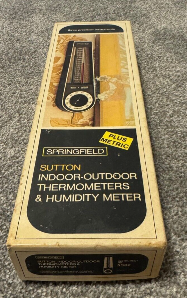 Vintage SPRINGFIELD Sutton INDOOR/OUTDOOR THERMOMETERS HUMIDITY METER ...
