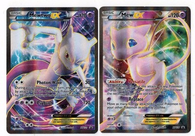 MEW EX XY126 + MEWTWO EX XY125 Full Art Super Premium Collection EX ...