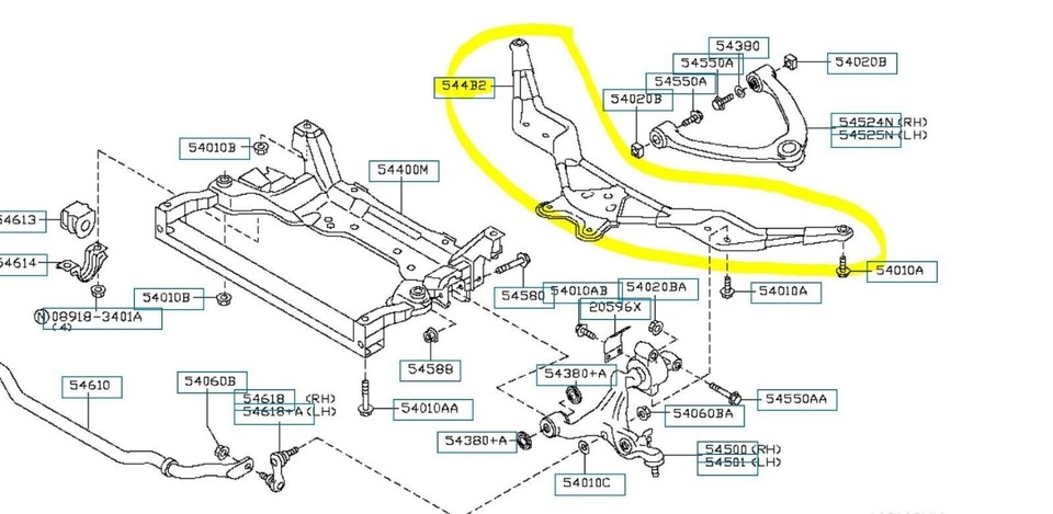 Genuine 544B2-EG300 Nissan Infiniti Crossbar Assy-Front 544B2EG300 OEM ...