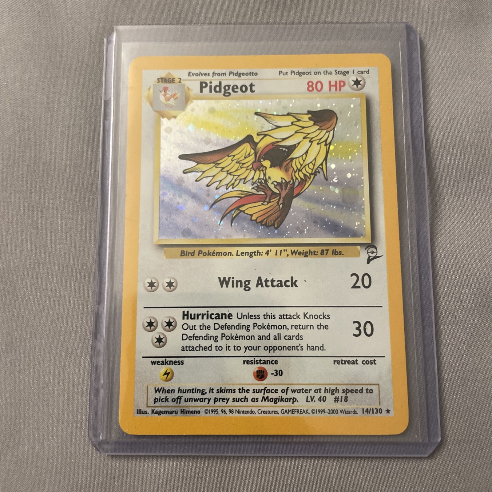 Pokémon TCG Pidgeot Holo Unlimited Base Set 2 Rare 14/130 LP | eBay