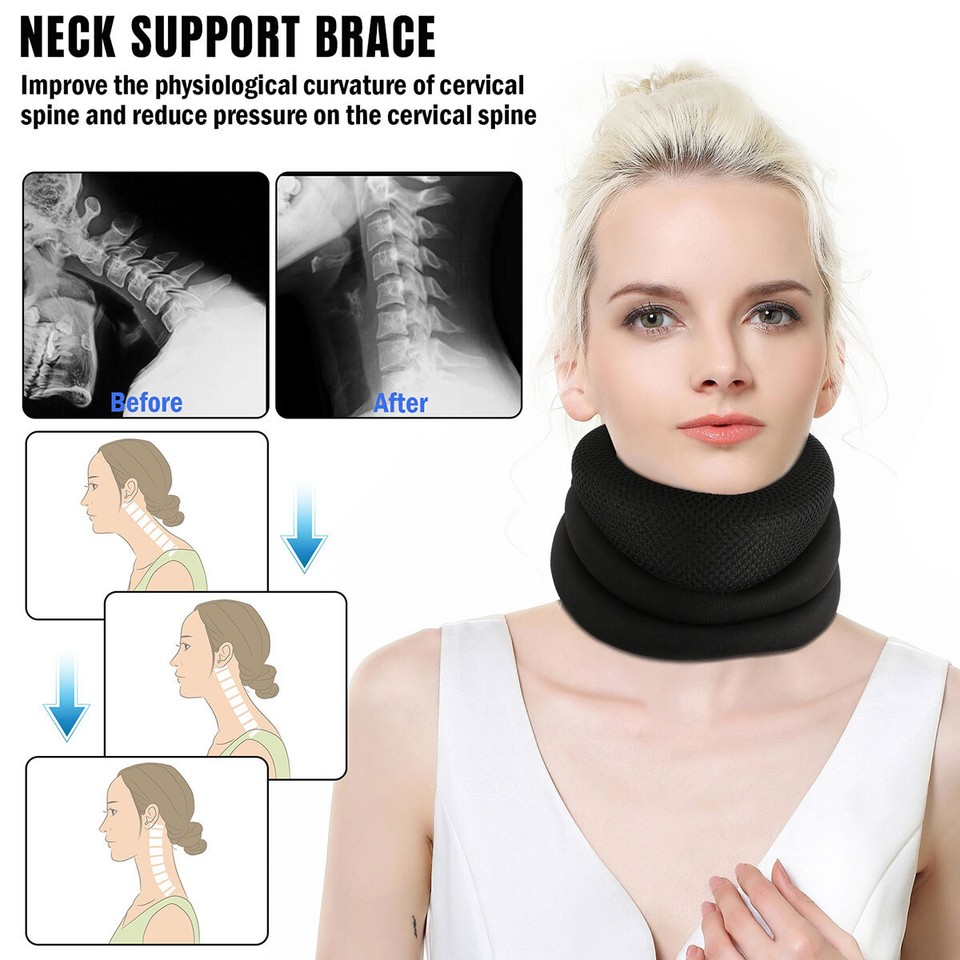 Cervical Neck Traction Device Collar Brace Support Pain Relife Snoring ...