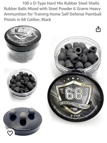 100 Pcs, 68 Caliber Premium Quality Hard Rubber-Steel Shells, D-Type | eBay
