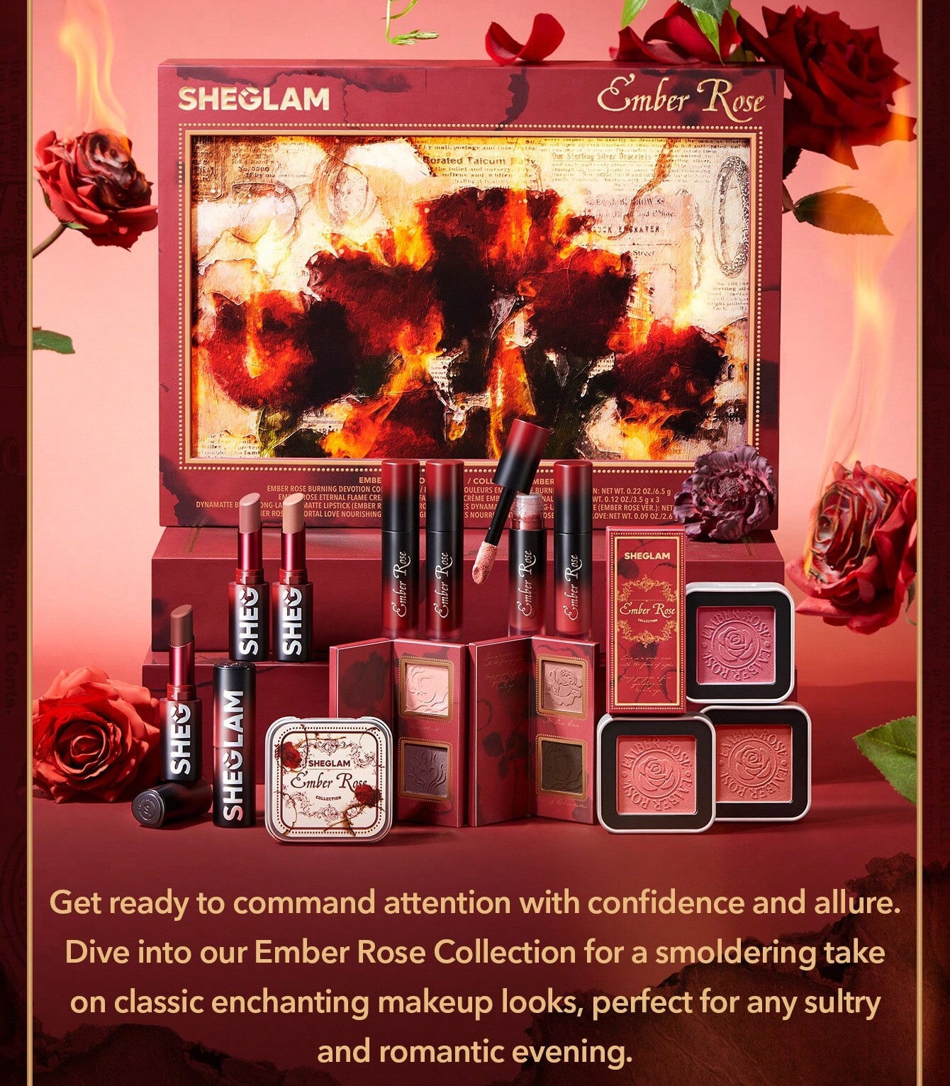 EMBER ROSE X Sheglam 13 pcs MAKEUP FULL COLLECTION LIGHT-UP GIFT BOX ...