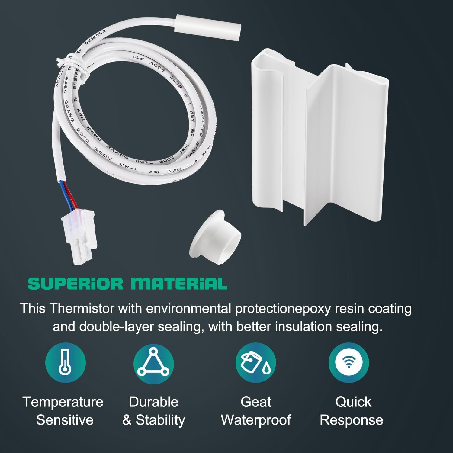 For Dometic 3851210025 Thermistor Kit RV Refrigerator Thermostat Sensor ...