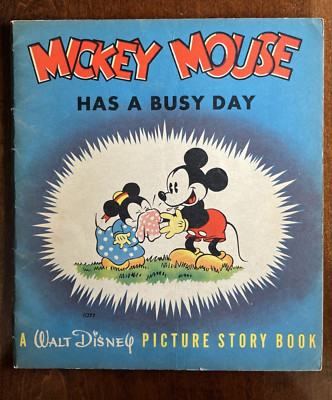 1937 MICKEY MOUSE HAS A BUSY DAY by Walt Disney Enterprises * Whitman ...