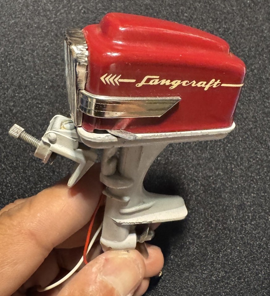 VTG 60’s LANGCRAFT Toy Outboard Motor Mercury Style Red w/ Decal WORKS ...