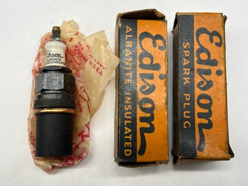 Pair NOS Edison Spark Plug 31-T W/Boxes Indian? | eBay
