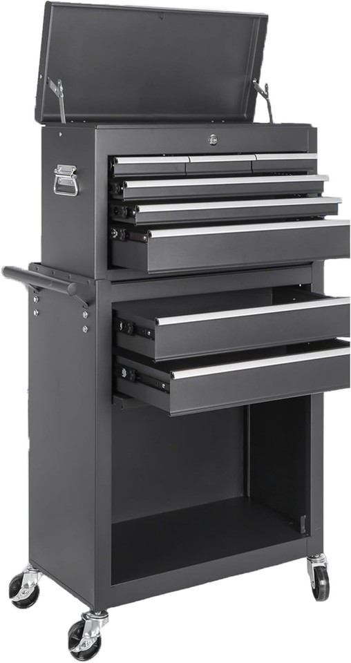 5/8 Drawers Rolling Tool Chest Tool Lock Storage Cabinet Boxes on ...