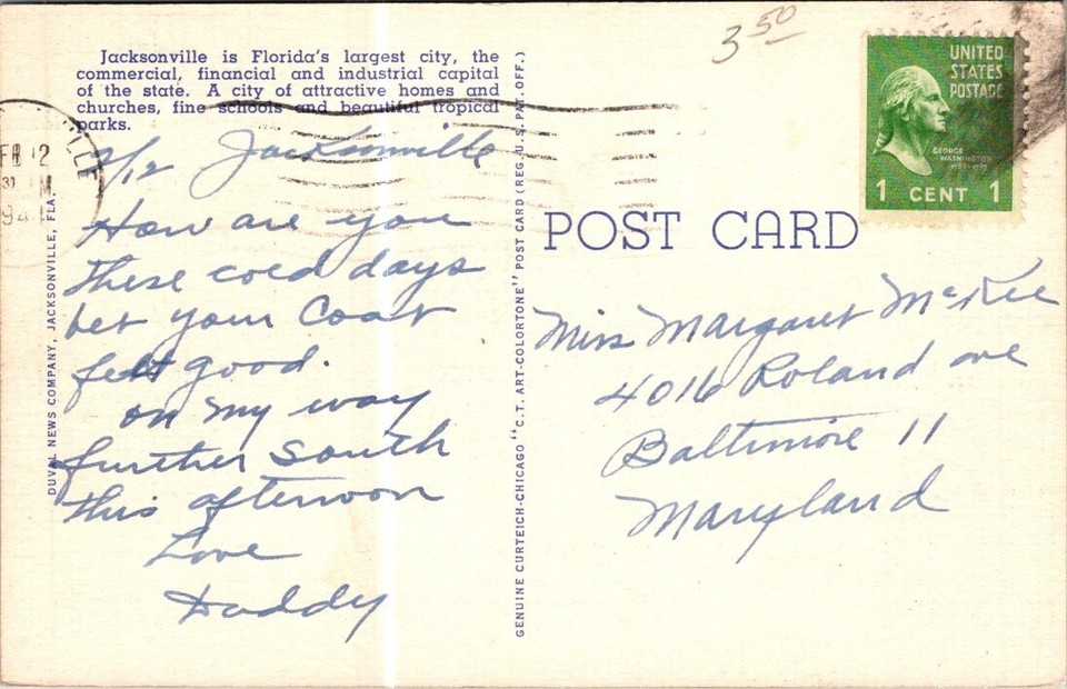 Jacksonville FL Downtown Hemming Park May Cohens Store Monument Vintage ...