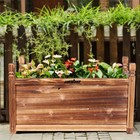 Wood Garden Planters Plant Flower Pot Rectangle Vegetable Window Box 30 ...