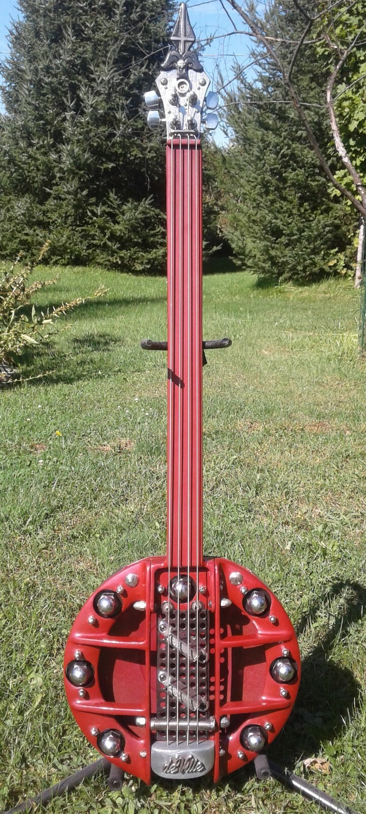 Original, beautiful, one of a kind, metal art steampunk/fantasy bass ...