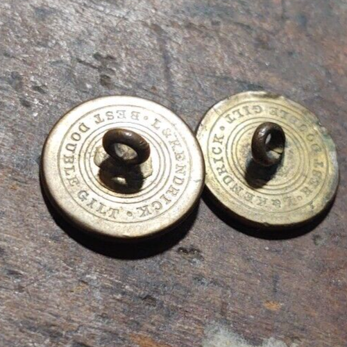 pair Antique Gilt Brass Flat Buttons 1829-34 Leavenworths & Kendrick ...