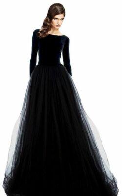 Gorgeous Party Wear Velvet Net Blue Gown Wedding Bridal Dress Beautiful ...