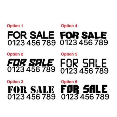 CUSTOM FOR SALE & PHONE NUMBER MEDIUM STICKER | eBay