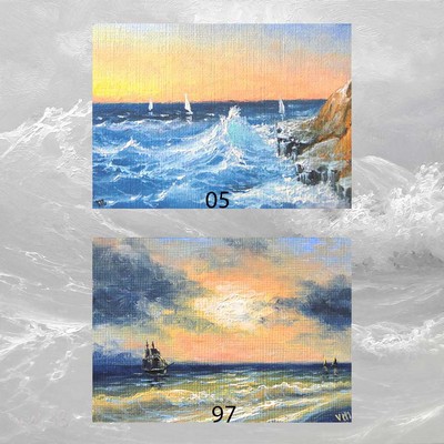 LOT #5 of 2 ACEO ARCHIVAL ART PRINTS SEASCAPE SURF Coastal SUNSET Tall ...