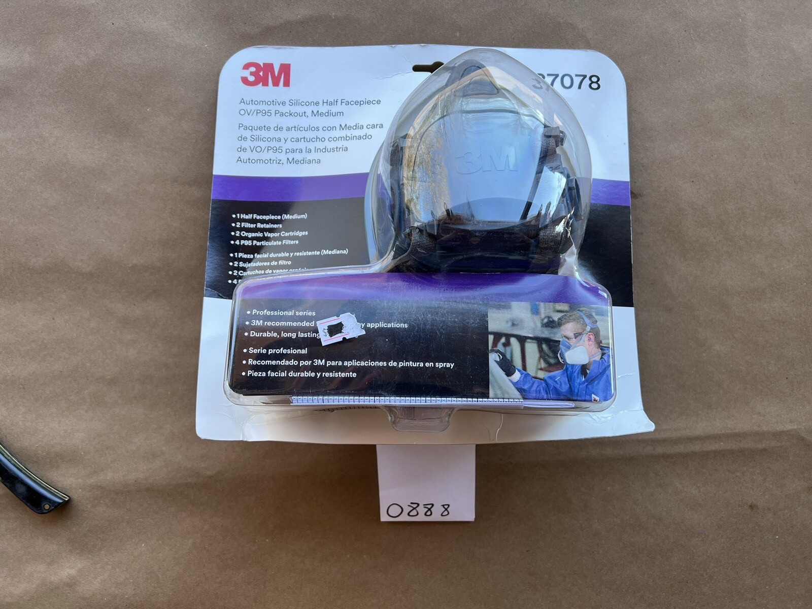 Professional Series Half Facepiece Paint Spray Packout 37078, Medium 3M ...