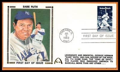 Babe Ruth “First Day of Issue” 1983 Postal Cachet Envelope | eBay